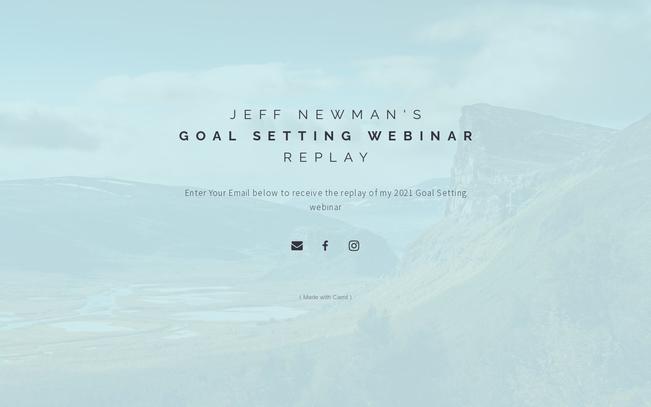 Jeff Newman's Goal Setting Webinar